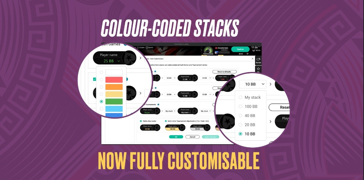 Nouveauté online PokerStars : la customisation des stacks à la table ...